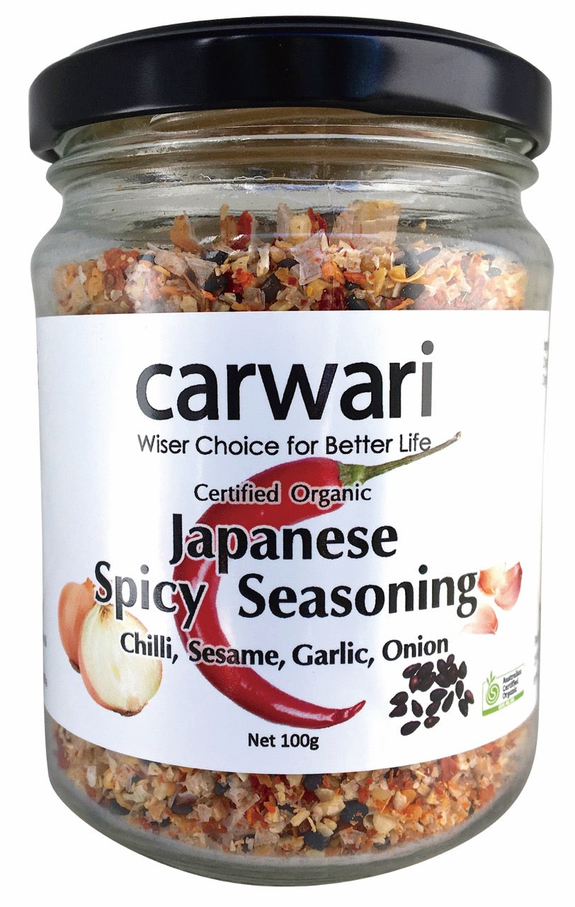 Carwari Japanese Spicy Seasoning Case= 12x100g – Wild Harvest Organics ...